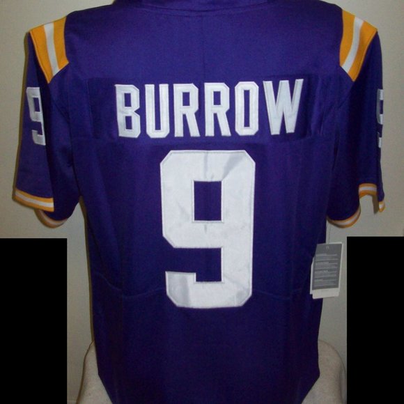 LSU | Shirts | Lsu Tigers 9 Burrow Sewn Jersey Purple | Poshmark